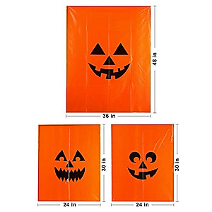 JOYIN 6 Pcs Halloween Jack O’ Lantern Pumpkin Lawn Bags Halloween Plastic Trash Bags Halloween Yard Fall Leaf Pumpkin Bags for Halloween Decorations, Halloween Party Supplies, Halloween Party Favor