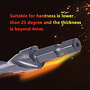 ATOPLEE Step Drill Bit, 3pcs 6mm Hex Shank HSS Nitriding Black Spiral Fluted Unibit Step Bit for Hole Drilling in Metal, Copper, Aluminum,Wood,Plastic,Sizes 4-12mm/4-20mm/4-32mm