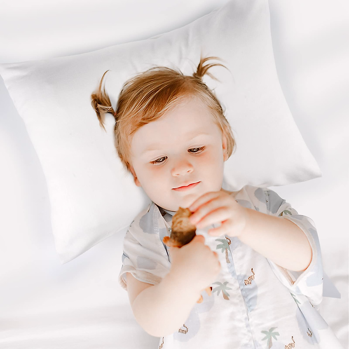 Zenssia Organic Cotton Toddler Pillowcase/Travel Pillowcase Pack of 2 Set 13x18 Inches with Envelope Closure - Soft & Breathable Baby Pillow Case Cover Solid White