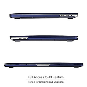 ProCase for MacBook Pro 15 2019 2018 2017 2016 A1990/A1707 with Touch Bar, Hard Shell Case and Keyboard Cover for 2016-2019 MacBook Pro 15" -Darkblue