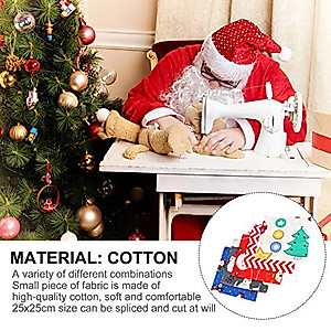 HEALLILY Cotton Sheets Full 5 Sheets Christmas Cotton Fabric Bundles Xmas Printed Craft Fabric Bundles Patchwork DIY Christmas Sewing Scrapbooking Quilting Embroidery Fabric