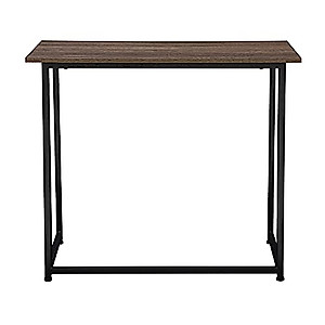 ReadyNow 35.5" Foldable Computer, Space-Saving Compact Writing Desk, Mobile Workstation with Adjustable Levels Pads, Brown