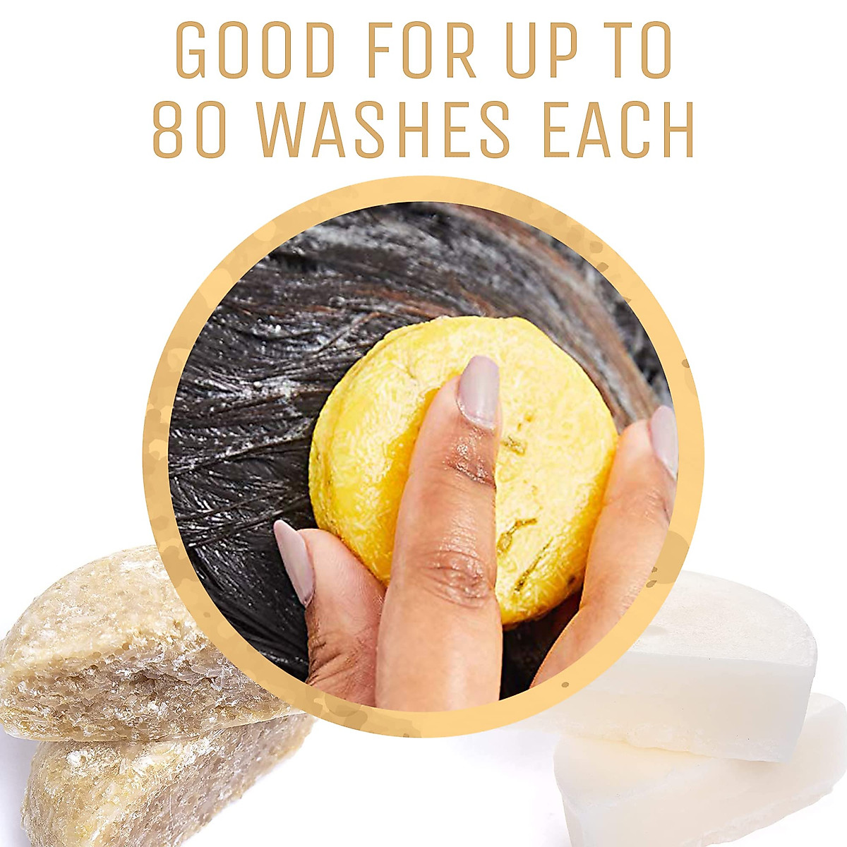 Shampoo & Condition Bars: Includes 1 Shampoo Bar + 1 Conditioner Bar. All Natural, Safe for Color Treated Hair, SLS Free, Shampoo Bars (Coconut Almond)