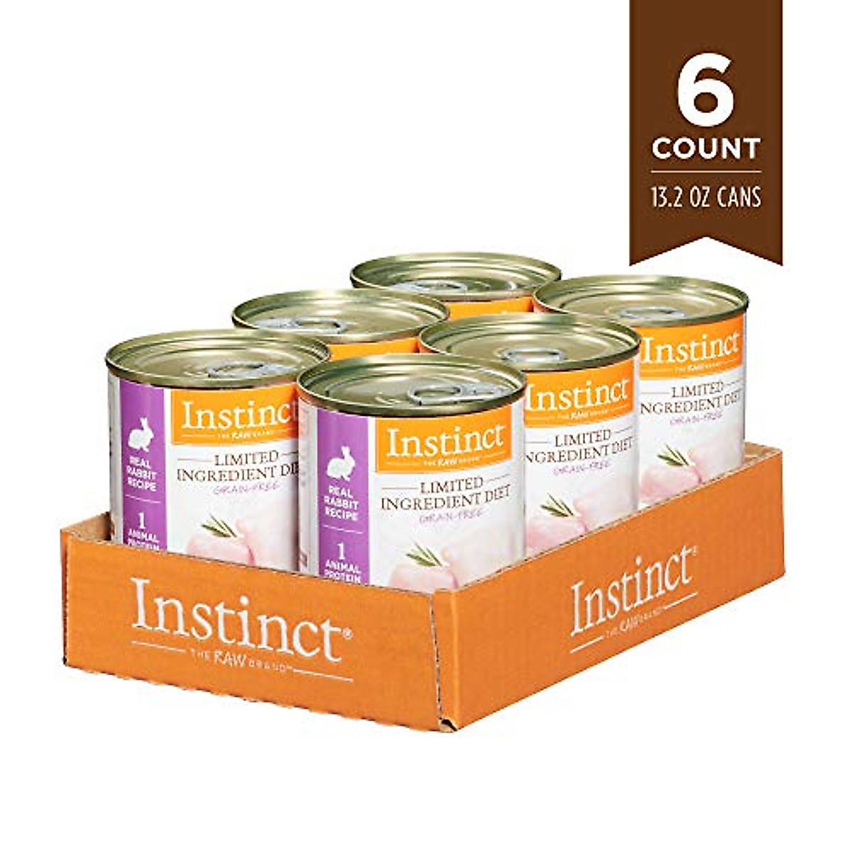 Instinct Limited Ingredient Diet, Wet Canned Dog Food, Grain Free - Real Rabbit, 13.2 oz. Cans (Pack of 6)