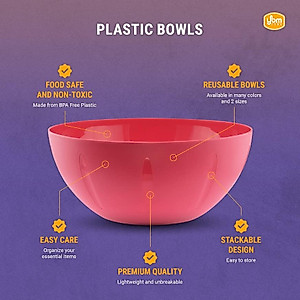 YBM HOME 10-Inch Plastic Serve Mixing Bowl for Everyday Meals - Ideal for Cereal, Snacks, Popcorn, Salad, and Fruits, Microwave Safe, Green