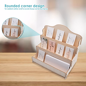 AnairsMo 3 Tier Greeting Card Display Stand, Wooden Display Stand, Card Display Stand, Portable Cardboard Sticker Display Stand for Vendors, Retail Counter, Table Display, Trade Shows, Showcase