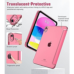 TiMOVO Case for iPad 10th Generation Case 2022,Slim Stand Cover for iPad 10th Gen 10.9 inch,Support Touch ID,Auto Wake/Sleep Smart Shell with Translucent Back, fit iPad 10 Case, Watermelon Red