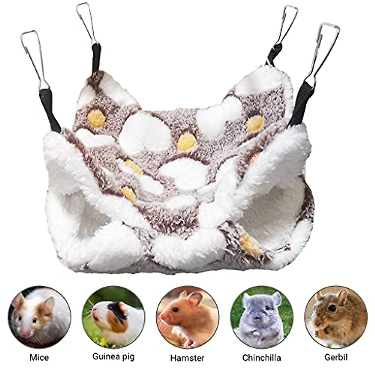 PlayCraftz Rectangle Wood Activity Platform and Hammock for Cage Shelves & Wood Perch Ledges for Small Animals Cages and Pets Like Hamsters, Mice, Chinchilla, Guinea Pigs, Birds, Rats.