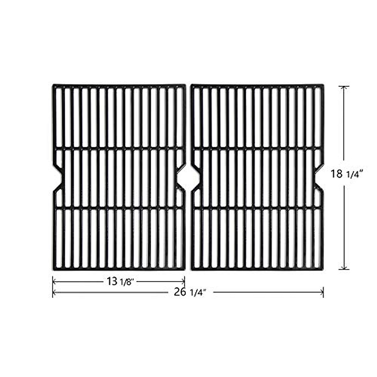 Hongso 18 1/4 Inch Porcelain Coated Cast Iron Grill Grate Cooking Grid Replacement for Charbroil 463268008, 80005665, CG-65P-CI, Thermos, Uniflame, Master Forge Gas Grill, g515-00b5-w1, PCF652