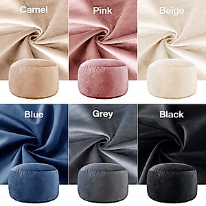 Large Bean Bag Chair: 4 ft Memory Foam Bean Bag Chairs for Adults/Kids,Bean Bag Chair with Fillings,Soft Faux Fur Fabric - Dutch Velvet, Black, 4 Foot