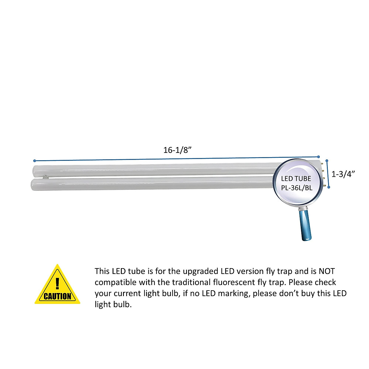 Awoco Replacement LED Tube PL-36L 13 W LED UV Light Bulb for Wall Mount Sticky Fly Trap Lamp FT-1E36-LED (PL-36L)