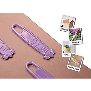 150-Pack Safety Box Cutter Knife of Recessed Concealed Stainless Steel Blade, Package Opener Plastic Cutter for Box, Carton, Shrink Wrap, Plastic Straps