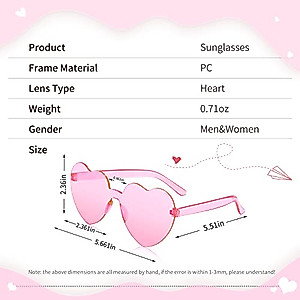 LUCKYCHRIS 14 Pairs Pink Heart Sunglasses for Women Transparent Heart Shaped Sunglasses Bulk Fun Sunglasses Pack for Party Favor