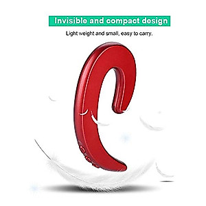 Ciglow Bluetooth Headphone, Wireless Hands Free Ear Hook Headset Painless Bone Conduction Earphone Waterproof Ergonomic Design Headset(red)