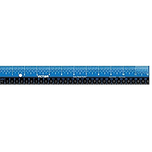 Victor Easy Read Stainless Steel Ruler, Standard/Metric, 12".5 Long, Blue