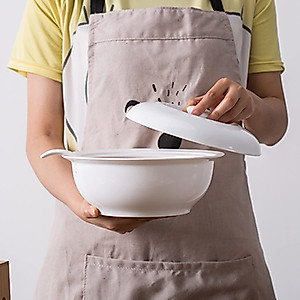 Stock Pot,Accguan 1.7 Quart White Stockpot with Lid, Classic Porcelain Stockpot,Elegant Ceramic Casserole with Lid