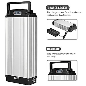 YUWYP E-Bike Li-Ion Battery Pack Mountain Electric Bike Battery 36V 10AH 12.5AH 15AH 17.5AH 20AH E-Bike Battery for 500W 450W 350W 250W Motor with Charger, Power Switch,36V 17.5AH