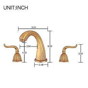 LightInthebox® Bathroom Sink Faucet with 2 Handles 3 Holes Antique Brass Bathroom Vanity Faucet Basin Mixer Tap Faucet Matching Metal Pop-Up Drain Assembly