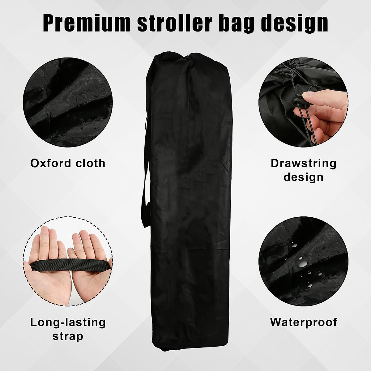 Pram Travel Bag, Umbrella Stroller Travel Bag and Lightweight Water Pram Travel Bag Drawstring Closure with Adjustable Lock for Air Travel