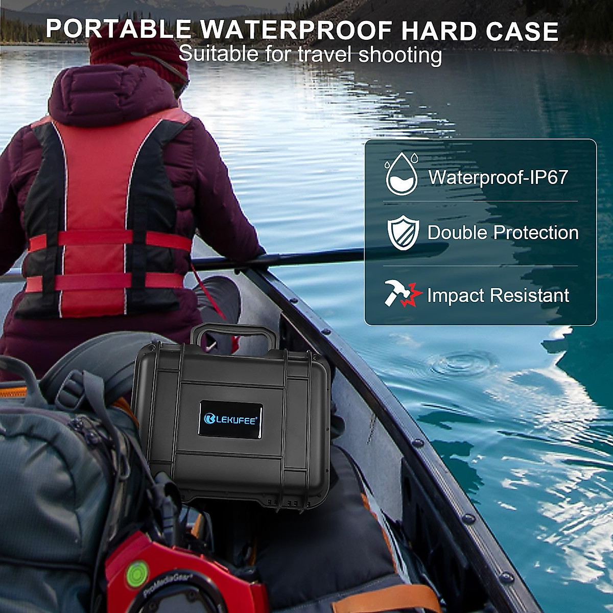 Lekufee Portable Travel Waterproof Hard Case Compatible with DJI Mini 2 SE/DJI Mini 2 Drone/DJI Mini 4K and DJI Mavic Mini 2 Drone Accessories(CASE ONLY)