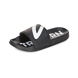 TRETORN Womens Slides Ace-Cute Sandals Casual Summer Comfort Slip-On Shower/Water Shoe, Black/White, 9