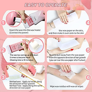 Hsility Wax Kit For Hair Removal Natural Honey Wax Upgrade Heating System Roll On Wax Kit for Hair Removal