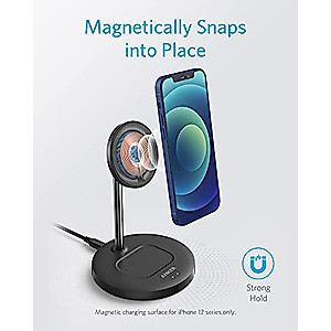 Anker Wireless Charging Stand, PowerWave 2-in-1 Magnetic Stand Lite with USB-C Cable, for iPhone 14/14 Pro/14 Plus/14 Pro Max/13/13 Pro /13 Pro Max, AirPods 2/Pro (No AC Adapter)