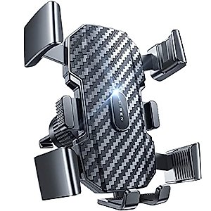 LISEN Car Phone Holder Air Vent Mount Stable 4 Clamp Arms Hands Free Vent Cell Phone Holder Mount for Car Easy Use Phone Holder Car Mount Air Vent with Auto Lock Metal Hook for iPhone All Phones