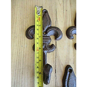 for 10 Large Cast Iron Fleur De Lis Coat Hooks Hook Hall Tree Hat Dog Leash Fluer Hooks & Hangers Home & Garden