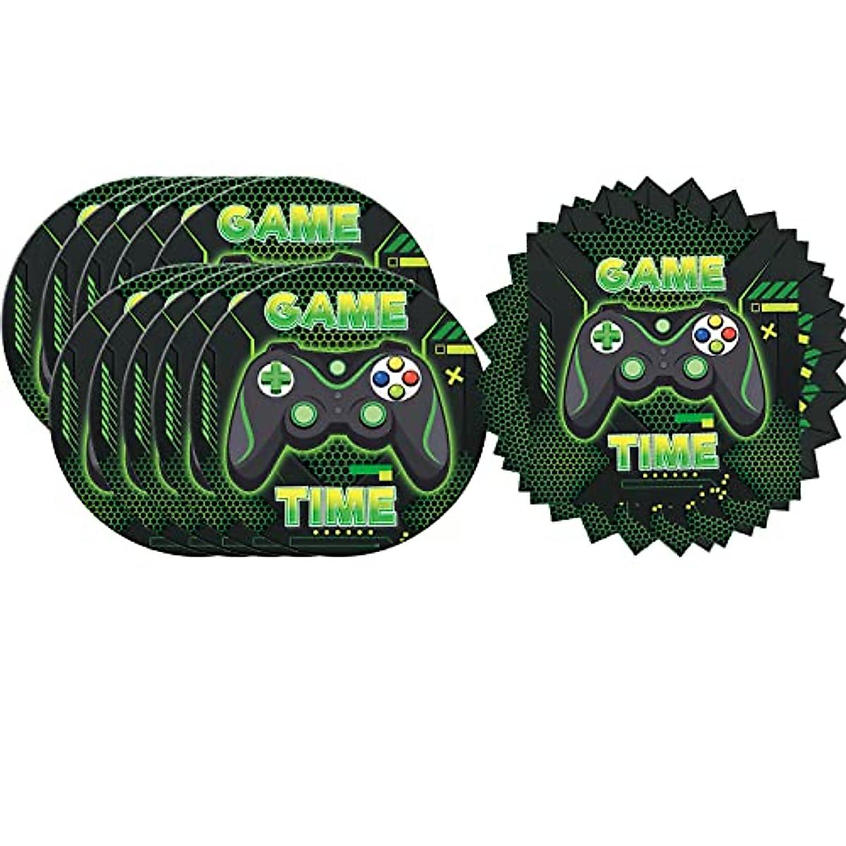 Video Games Party Tableware Supplies Set, 20 Plates and 20 Napkins,Video Games Theme Party Baby Shower Birthday Decorations