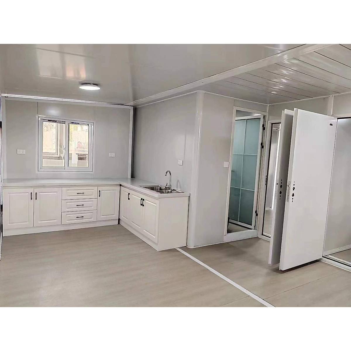 Prefab Expandable Portable House, 19x20 ft, Tiny House with 2 Bedroom Fully equiped Bathroom and Kitchen