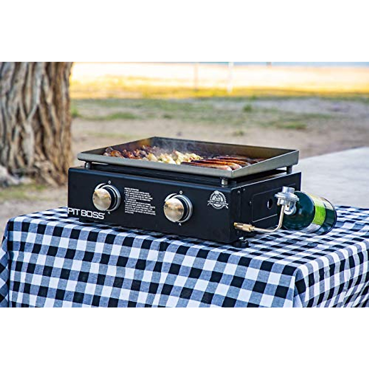 PIT BOSS PB336GS Two Burner Portable Flat Top Griddle - Cover Included