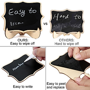 LotFancy Mini Chalkboard Signs 20 Pack with Support Easels and 10 Extra Stickers, Food Labels for Party Buffet Table, Weddings, Table Numbers, Message Board and Event Decorations