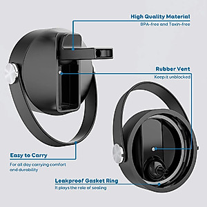 BUZIO Hydro Straw Lid Wide Mouth(BPA Free), Flip Top Cap for Hydro Flask Stainless Steel Water Bottle with 2 Straws and Brushes | Hydro Sports Straw Cap 18oz,32oz, 40oz, 64oz&87oz