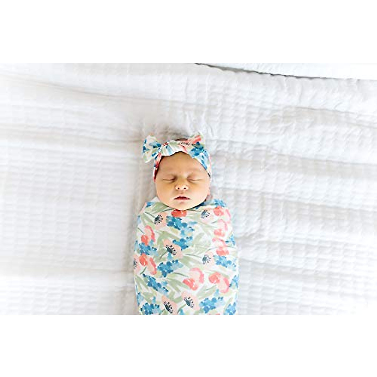 Large Premium Knit Baby Swaddle Receiving Blanket "Wren" by Copper Pearl