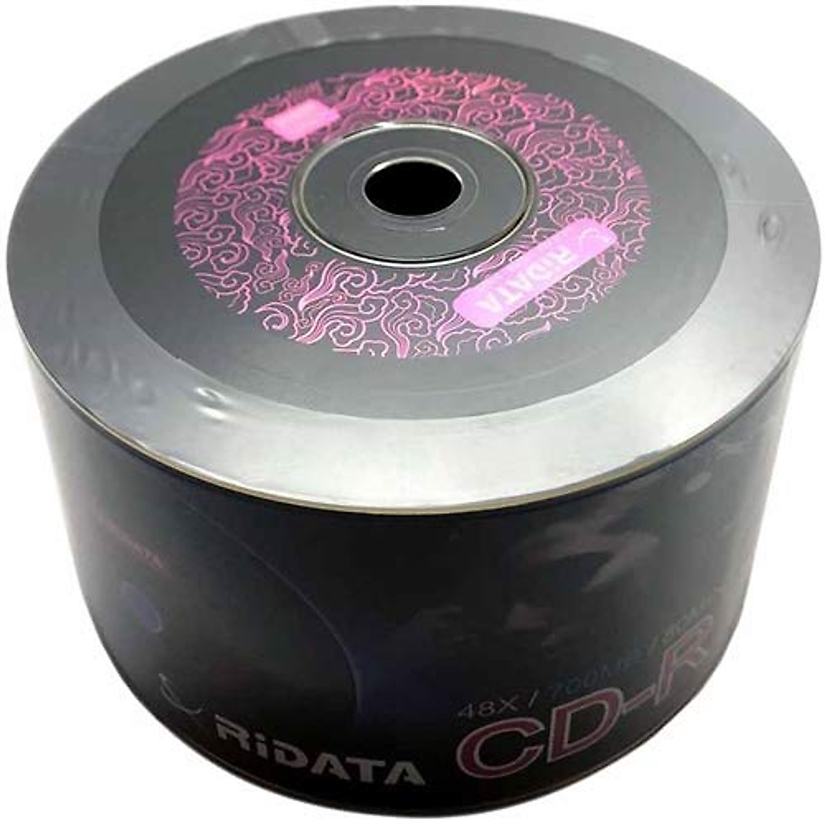 100 Pack Ridata Black CD-R 48X 700MB 80Min Digital Vinyl Surface Black Bottom Blank Media Recordable Disc