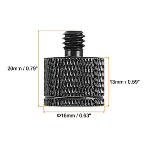 MECCANIXITY Mic Stand Adapter M8 Female to 1/4 Male Camera Screw Thread Adapter for Microphone Tripod Stand Black 2 Pack
