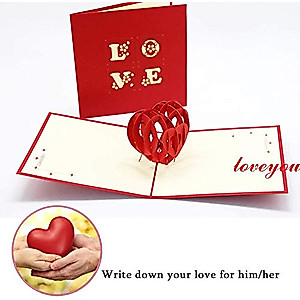 Handmade 3D Valentines Day Pop Up Card With Envelopes, Wedding Card, Thanksgiving Cards,Greeting Cards, Birthday Card, Mothers Day Cards from Daughter,Anniversary Card Gifts For Her/Him