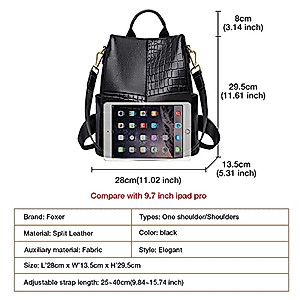 Genuine Cow Leather Women Backpack Purse Crocodile Pattern Anti-theft Casual Shoulder Bag Fashion Lady BackBags