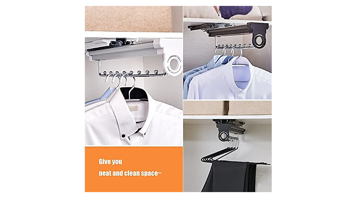 Heavy Duty Closet Pull Out Rod for Efficient Storage