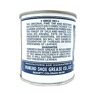 Huberd’s Shoe Grease, 7.5oz: Waterproofs, Softens, Conditions Leather. Protects Shoes, Boots, Sporting Goods, Saddle & Tack. Restores Dry, Cracked, Scratched Leather. Small Batched since 1921!