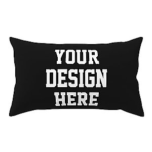 Custom Pillows with Picture Add Your Picture Logo Text Personalized Pillow with Photo Design Your Own Personalized Gifts Black 20x36In Pillow Case