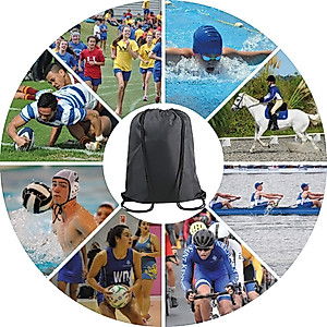 BeeGreen X-Large Drawstring Backpack Bags Black Bulk 10 Pack 22.4" L x 17.5" W Cinch Sack Gym Christmas String Bags Machine Washable Heavy Duty Sport Bags for Men Women