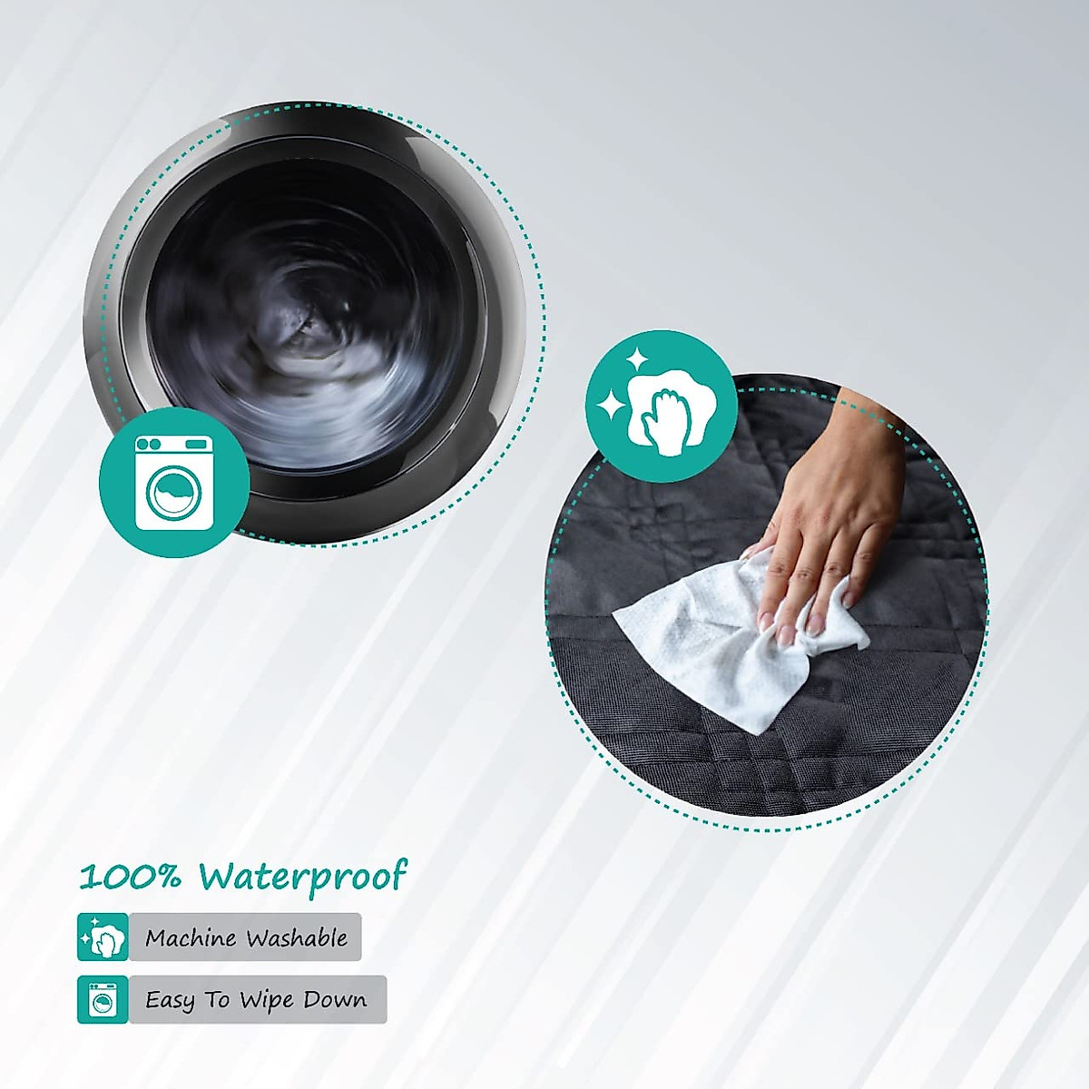 Car Back Seat Protector for Kids with Removable Zipper – Thick Padded Diamond Design Child Backseat Cover for Car Truck SUV with Non-Slip Material 100% Waterproof 600D Scratch Proof Machine Washable