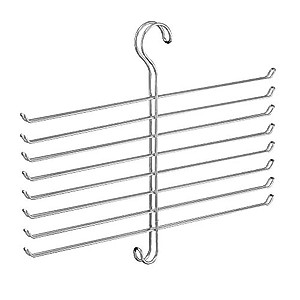 iDesign Steel 8-Rod Spine Hanging Closet Organizer, The Classico Collection - 12.6" x 16" x .75", Chrome