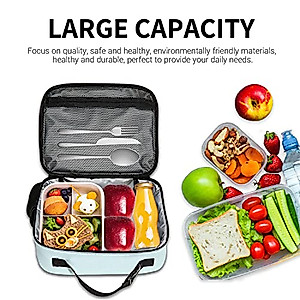 Sea Ocean Turtles Bule Lunch Box with Detachable Buckle Hand Strap, Large Capacity Lunch Bag Durable Lunch Tote Bag for Travel Women Men Girls Boys (Sea Turtles)