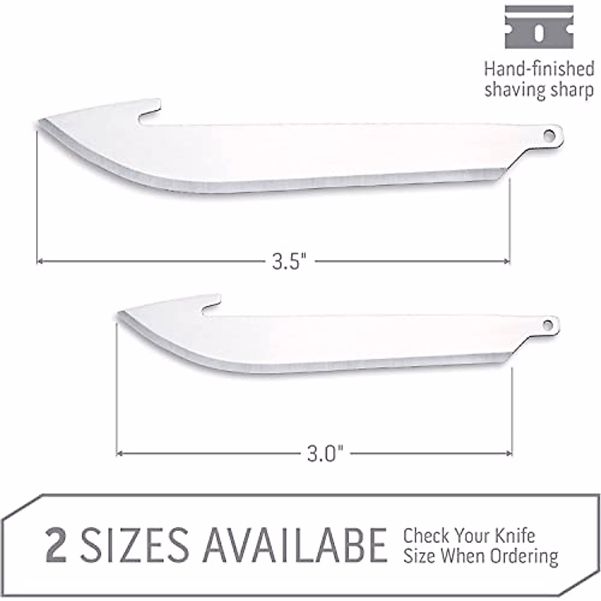 OUTDOOR EDGE 3.5" RazorSafe Replacement Knife Blades, 6 Pieces