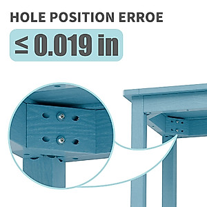 YEFU Oversize Outdoor Side Table, 18 Inch Outside Plastic Adirondack Side Table Weather Resistant, HIPS High Strength Poly Wood Rustproof Waterproof Material for Patio, Pool, Front Porch Table(Blue)