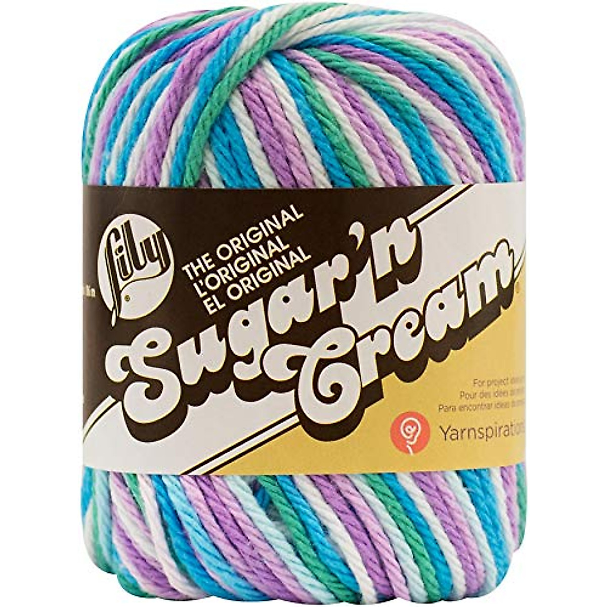 Lily Sugar 'N Cream The Original Ombre Yarn, 2oz, Gauge 4 Medium, 100% Cotton, Beach Ball Blue - Machine Wash & Dry