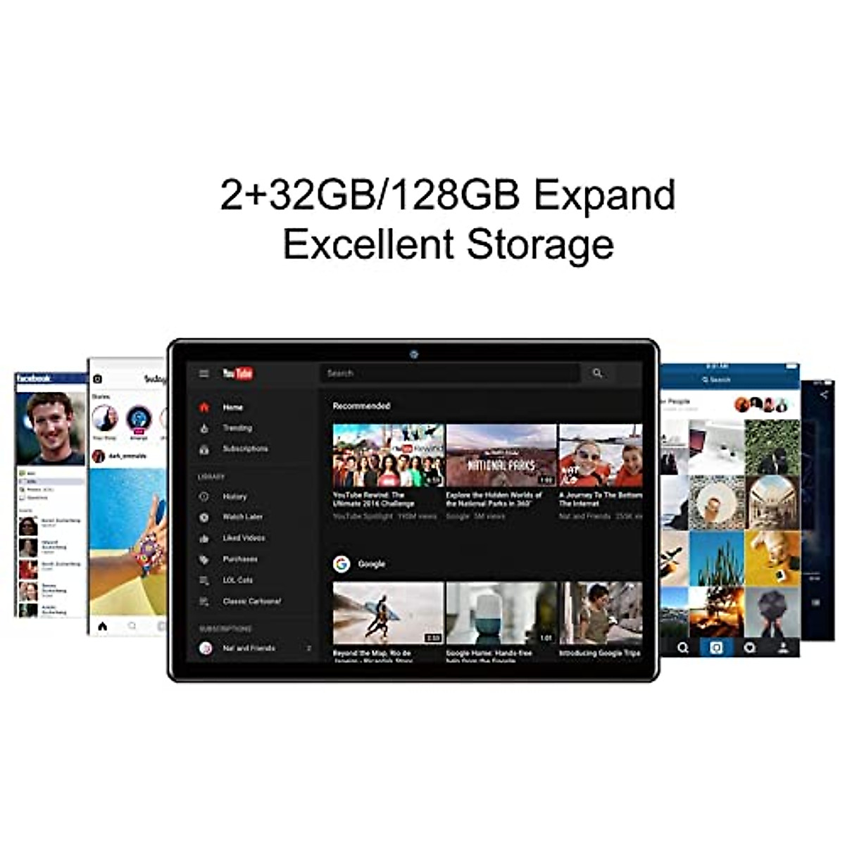 Tablet 10.1 Inch Android 10.0 Tablets, 32GB Tablet with 128GB Expansion, Quad-Core Processor and HD Dual Camera Tableta, Long Battery Life, Bluetooth, Google Certificated, GPS, Black